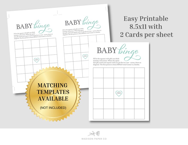 Baby Shower Game Predictions & Traits Card | Gender Neutral Minimal ...