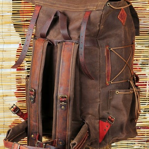 50L | Bushcraft Backpack | Brown | Custom | Camping Backpack | Leather ...