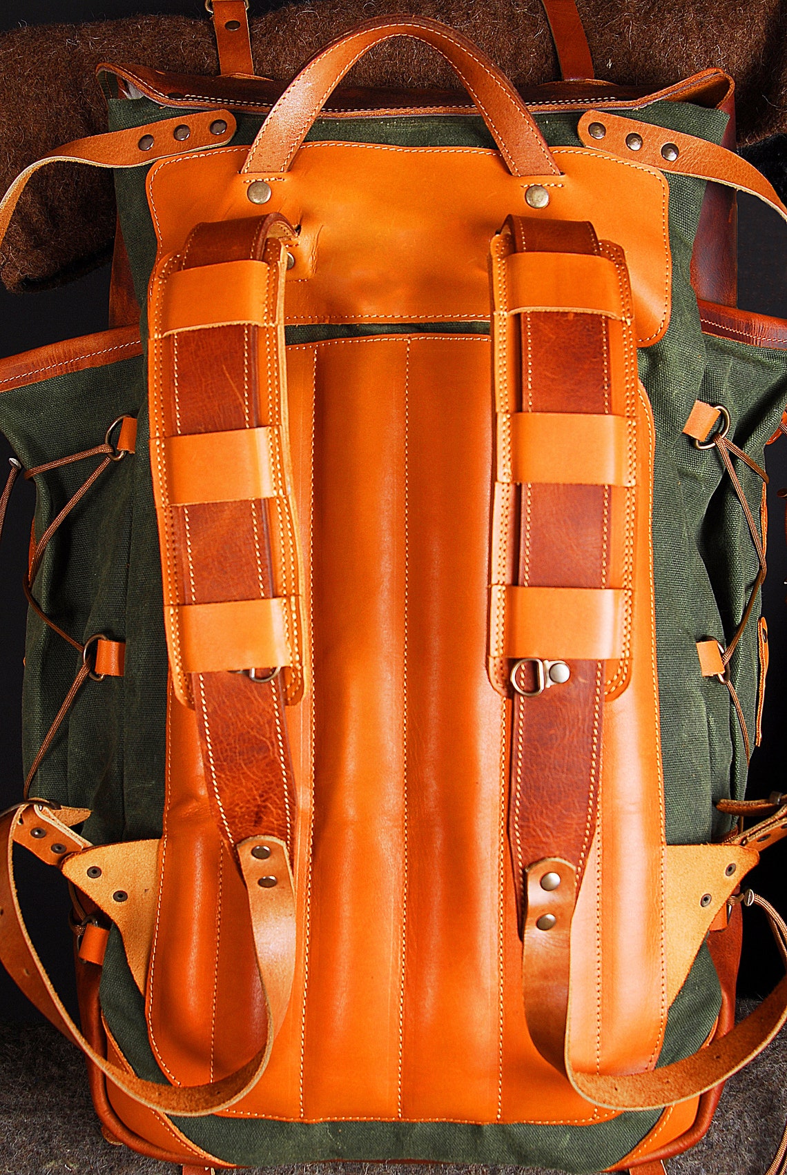Custom Bushcraft Backpack Brown Green Camping Backpack - Etsy
