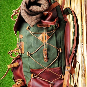 Custom | Bushcraft Backpack | Brown | Green | Camping Backpack ...