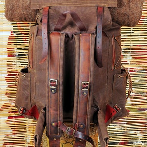 50L | Bushcraft Backpack | Brown | Custom | Camping Backpack | Leather ...