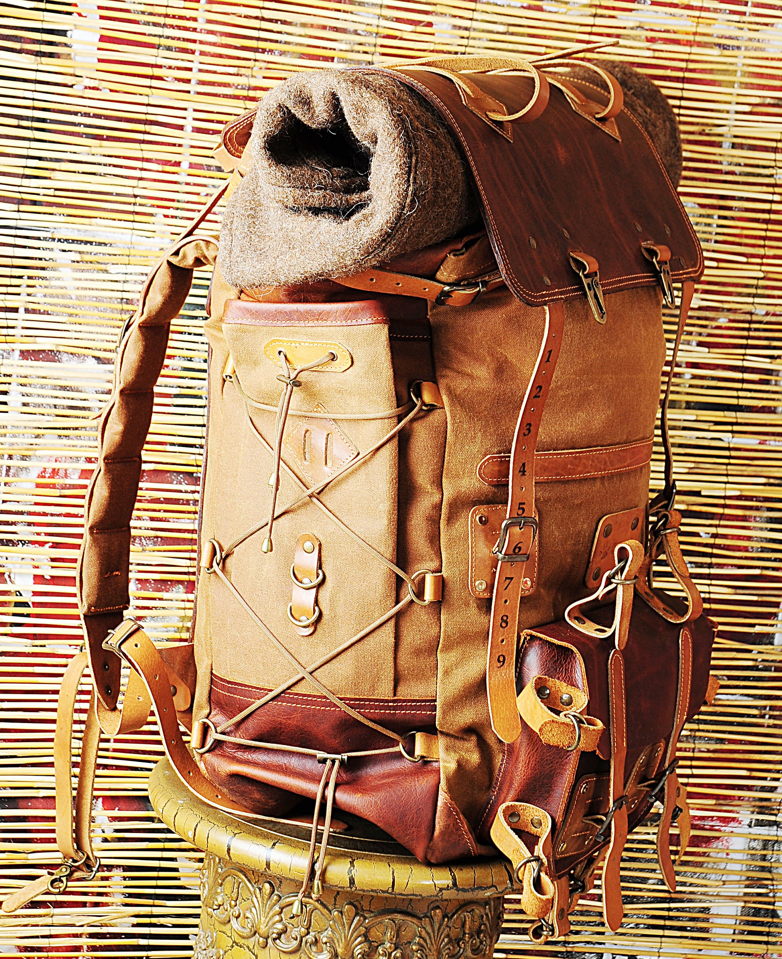 Custom | Bushcraft Backpack | Brown | Green | Camping Backpack ...