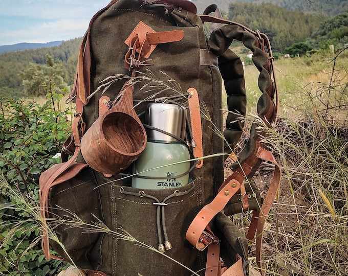 50L | Bushcraft Backpack | Camping Backpack | Hiking Backpack | Canvas ...