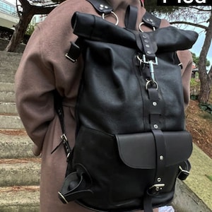 Handmade 7 Camping Backpack Leather and Canvas, Buschraft Backpack ...