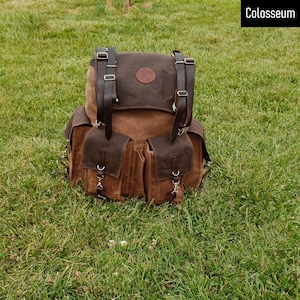 Handmade 7 Camping Backpack Leather and Canvas, Buschraft Backpack ...