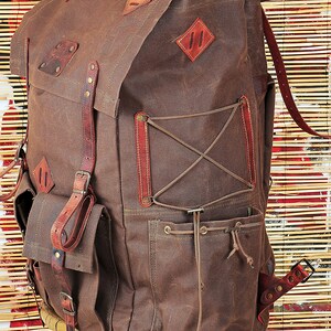 50L | Bushcraft Backpack | Brown | Custom | Camping Backpack | Leather ...