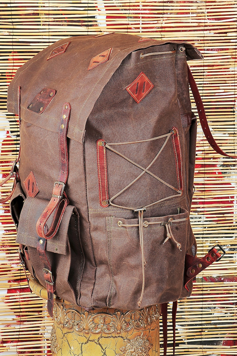 50L Bushcraft Backpack Brown Custom Camping Backpack - Etsy
