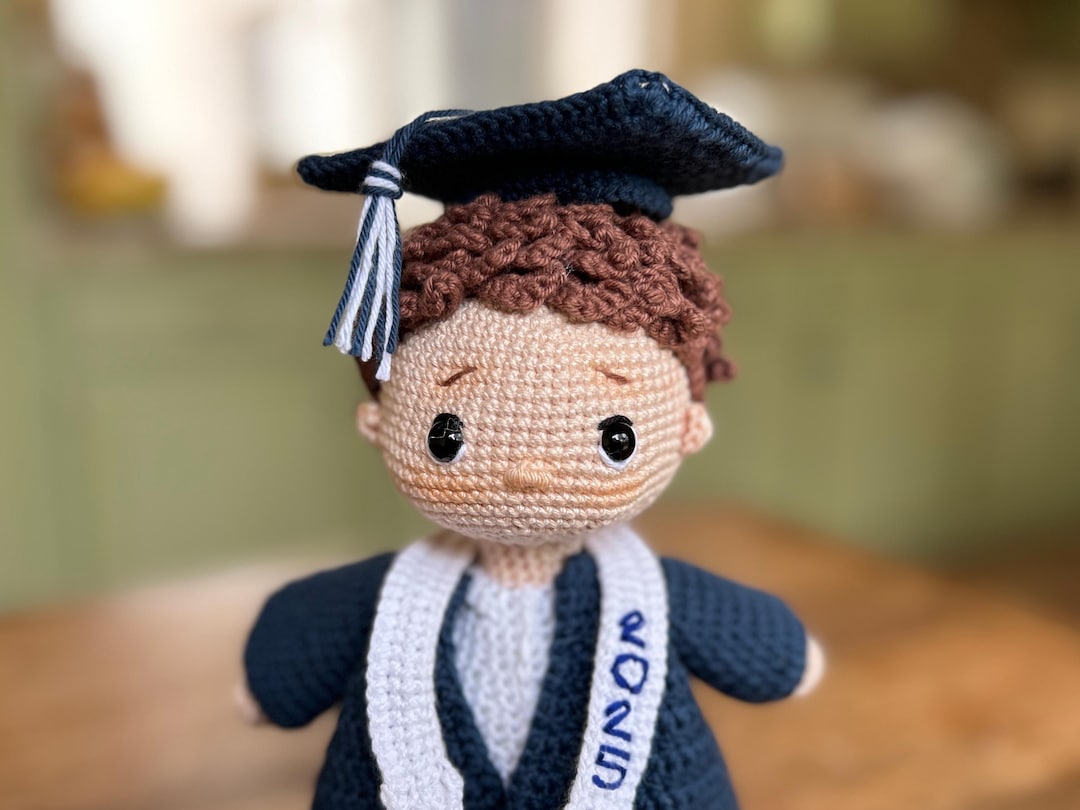 Graduation Plush, Handmade Doll, Crochet Graduation, College Grad Gift ...