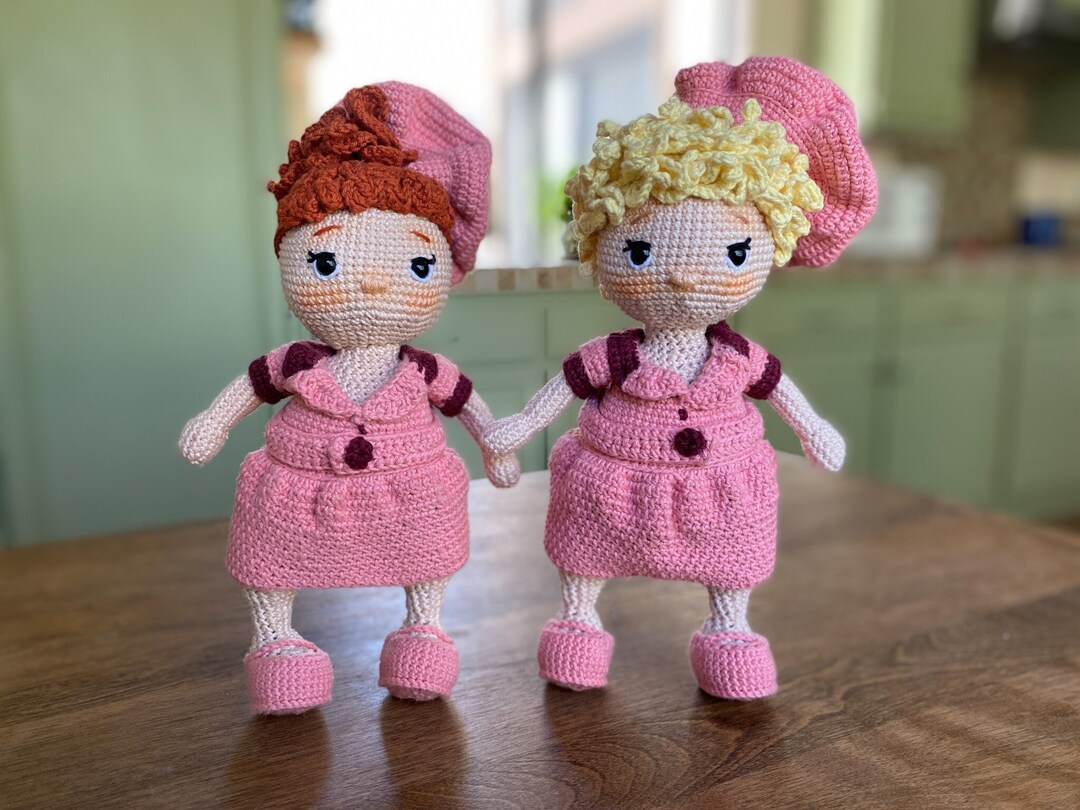 Lucy and Ethel Gift, I Love Lucy Crochet Dolls, Lucille Ball Doll ...