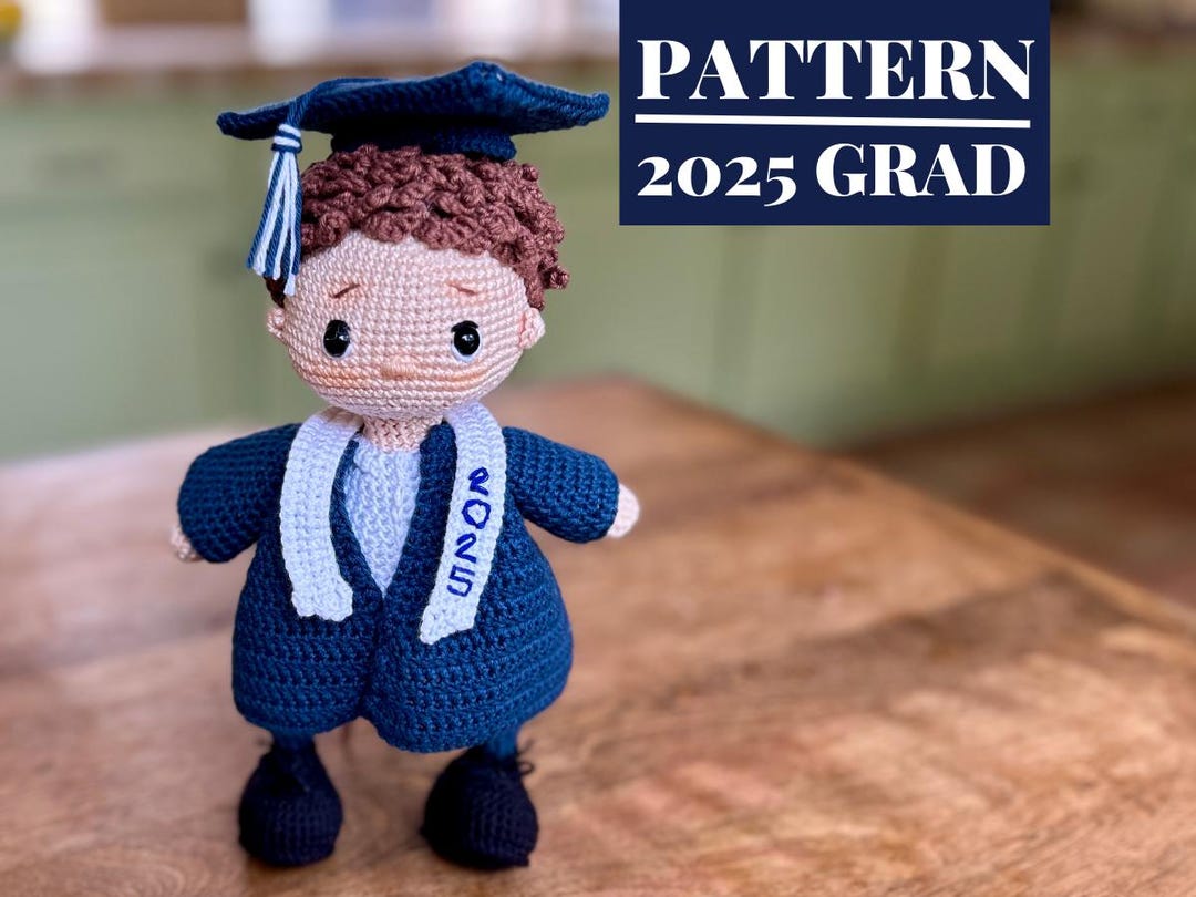 Graduation Crochet, Graduation Amigurumi Boy Doll PATTERN PDF, DIY ...