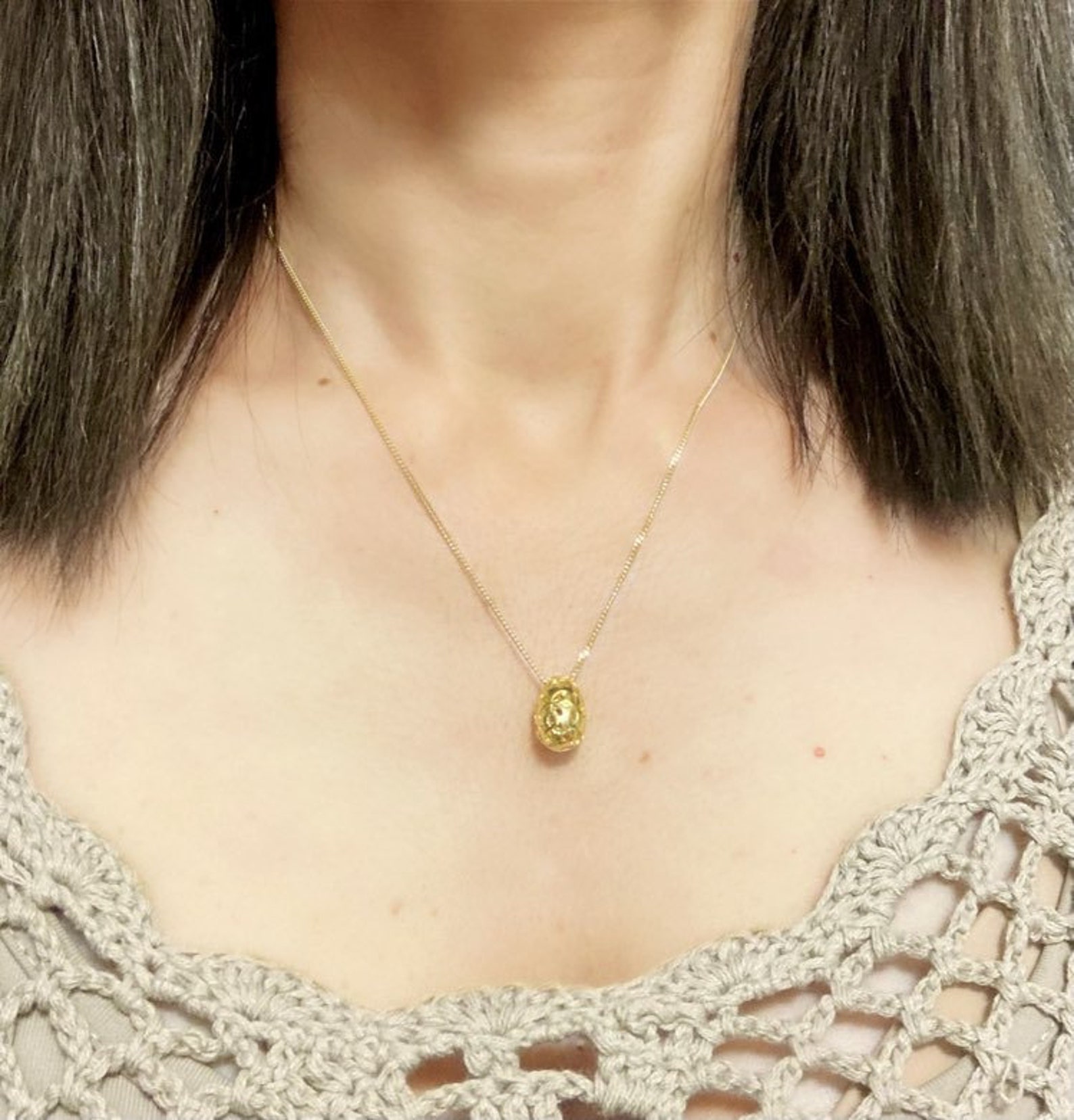 Gold Dainty Egg Necklace Egg Pendant Necklace Sterling - Etsy