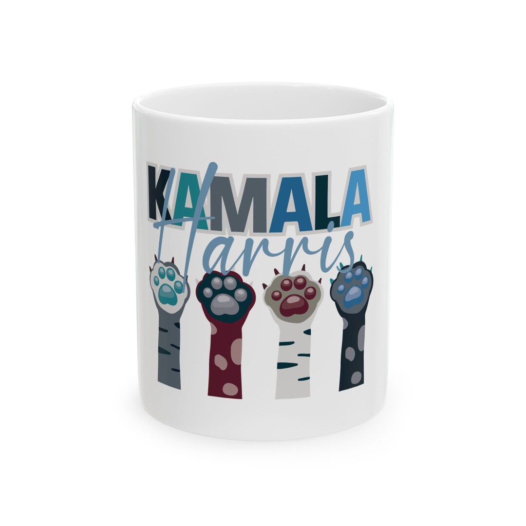 Kamala Harris Support Cat Paws Ceramic Mug, 11oz, 15oz - Etsy