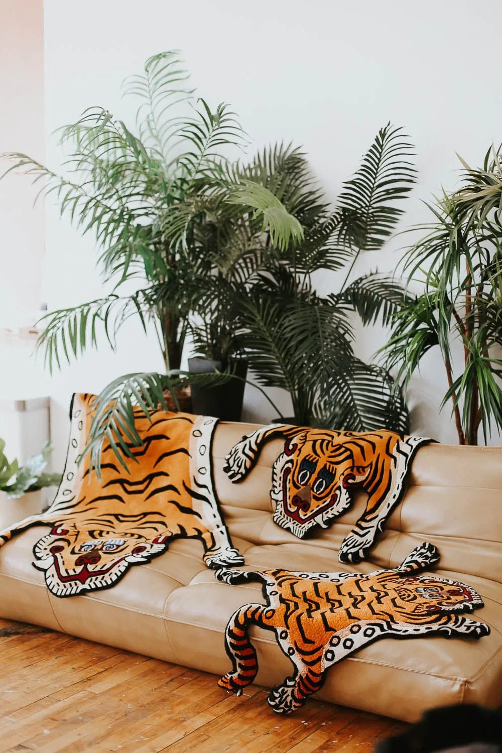 Hand Tufted Tibetan Tiger Wool Rug: Modern Animal Decor - Etsy