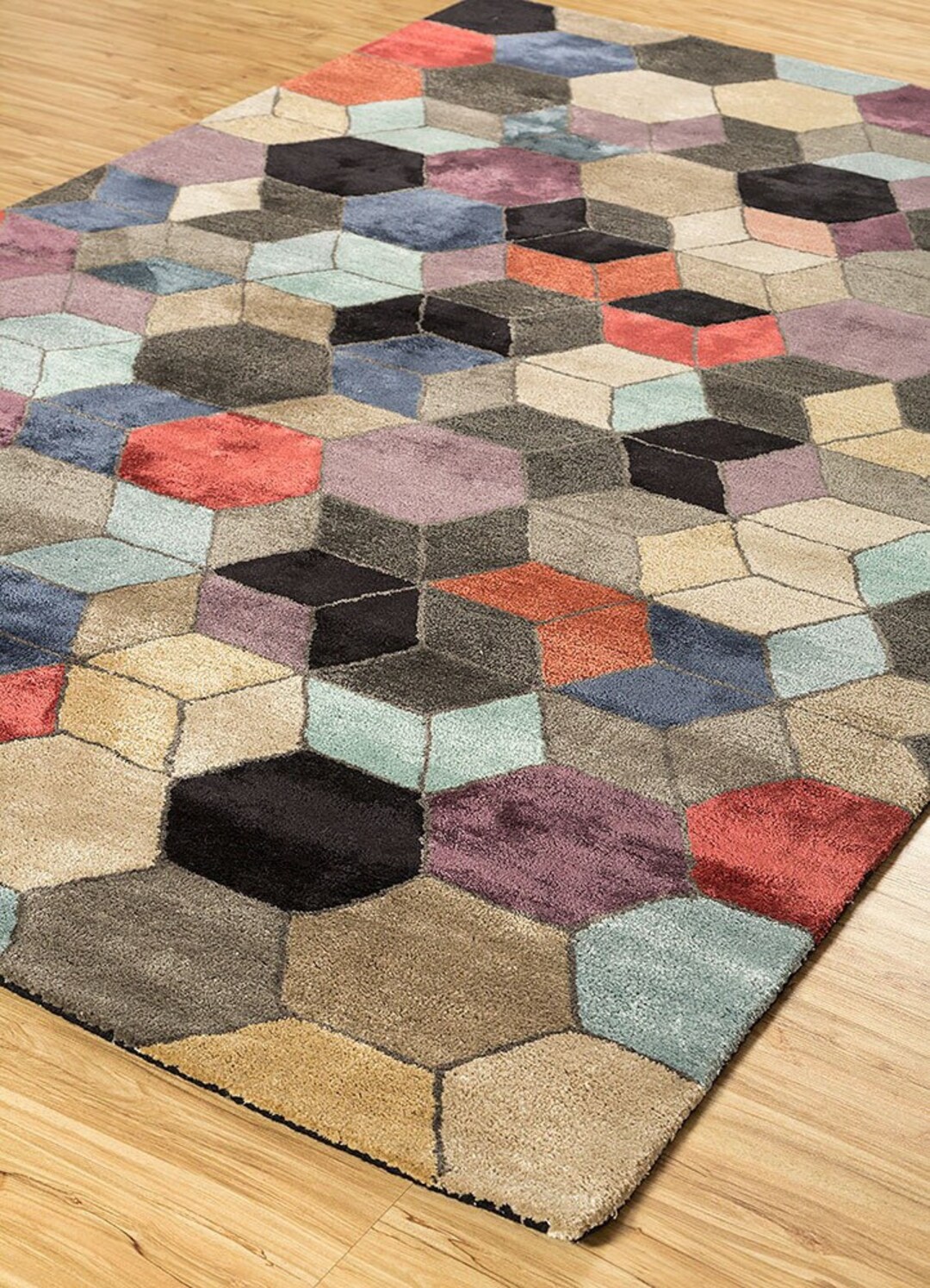 Hand Tufted Multicolor Wool Area Rug, Beautiful Soft Anti-slip Rug for ...
