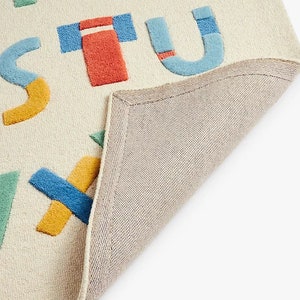 Alphabet Hand Tufted Kids Educational Rug, Multicolor Kids Woolen ...