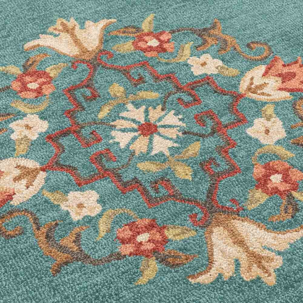 Hand Tufted Floral Pattern Woolen Rug, Beautiful Area Rug for Living ...