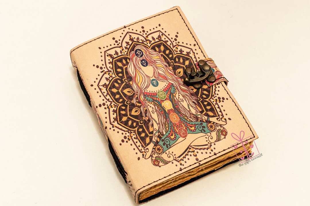 Witch Pagan Goddess Leather Journal Seven Chakra Refillable Printed ...