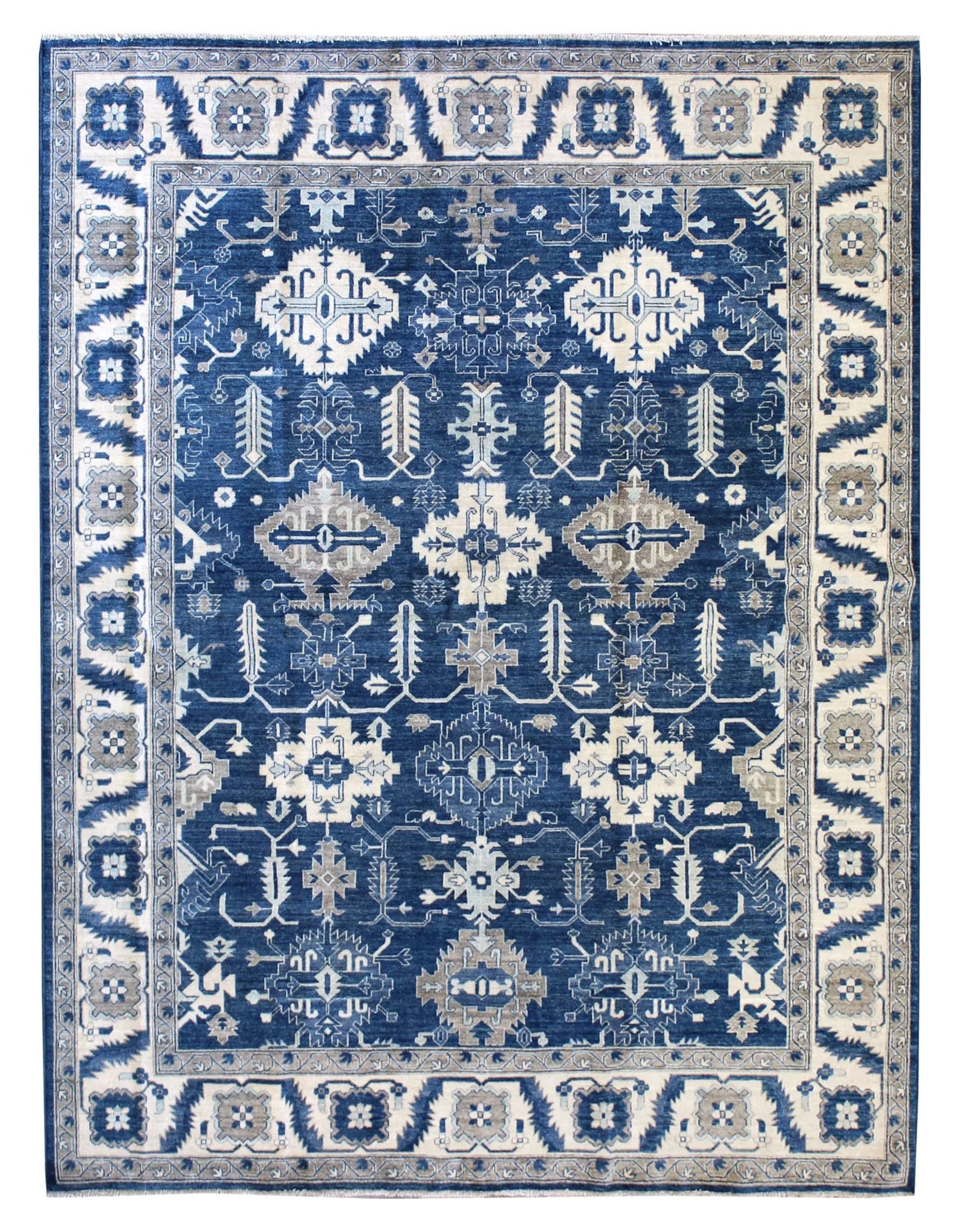 Beautiful Handwoven Blue Oushak Rug, Traditional Woolen Oushak Carpet ...