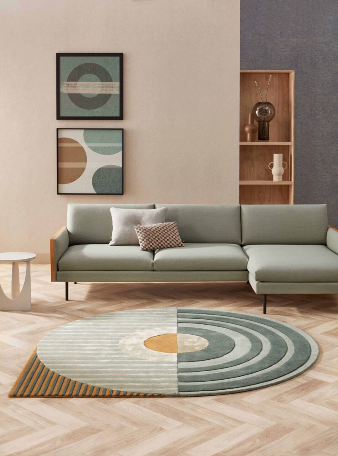 Hand Tufted Drop Shape Wool Rug, Modern Design Wool Rug for Living Room ...