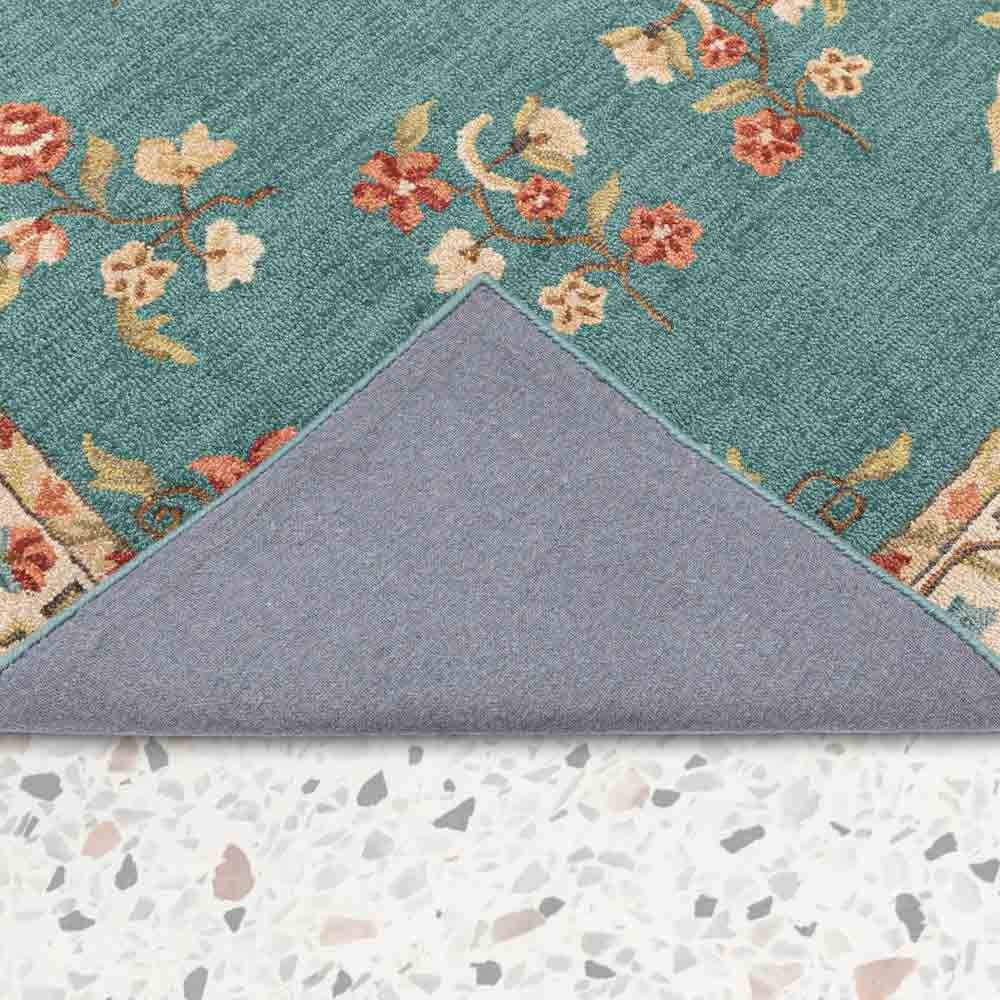 Hand Tufted Floral Pattern Woolen Rug, Beautiful Area Rug for Living ...