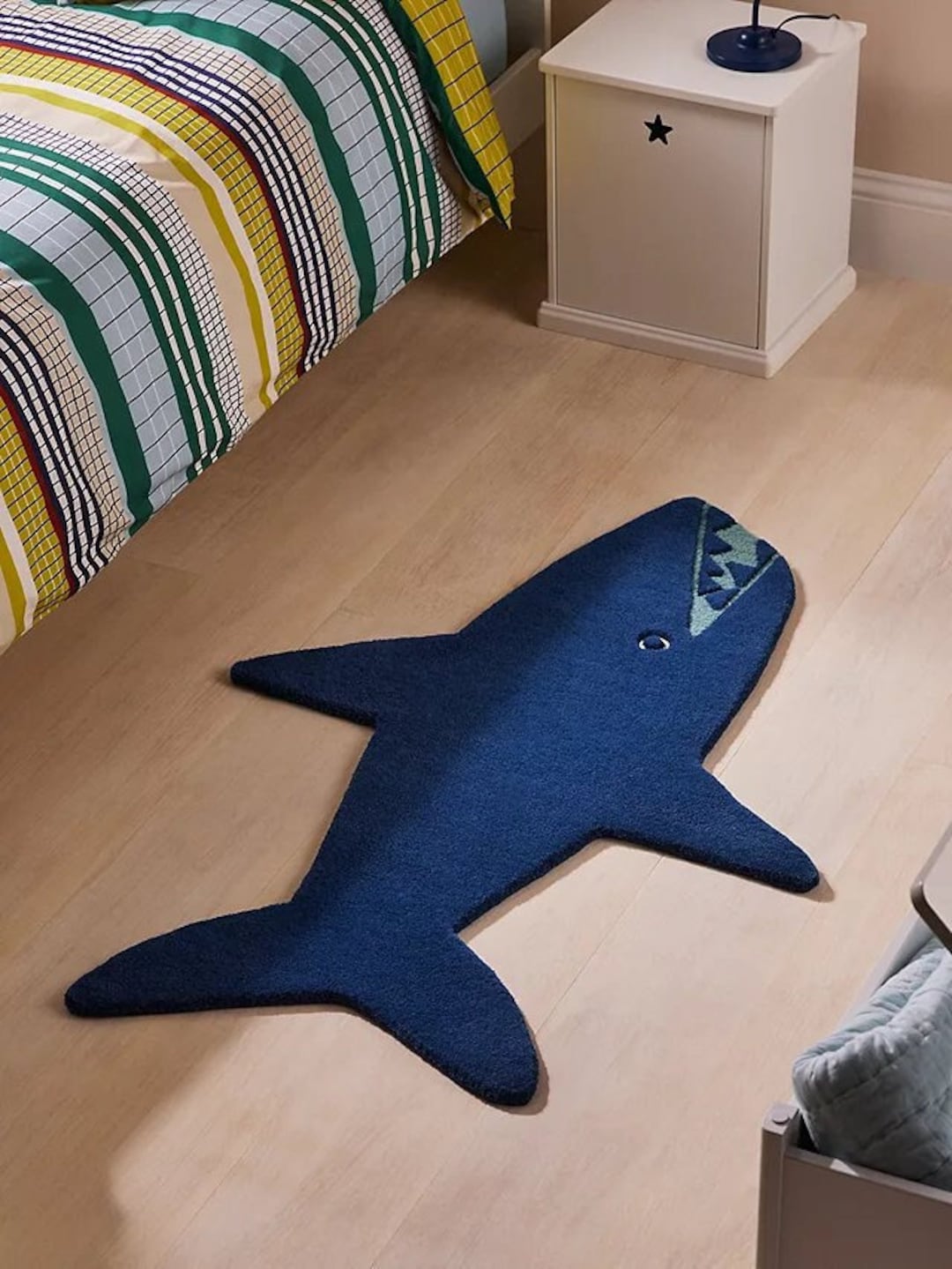 Hand-tufted Blue Shark Rug | Childrens Room Decor | Fish Playmat | Non ...