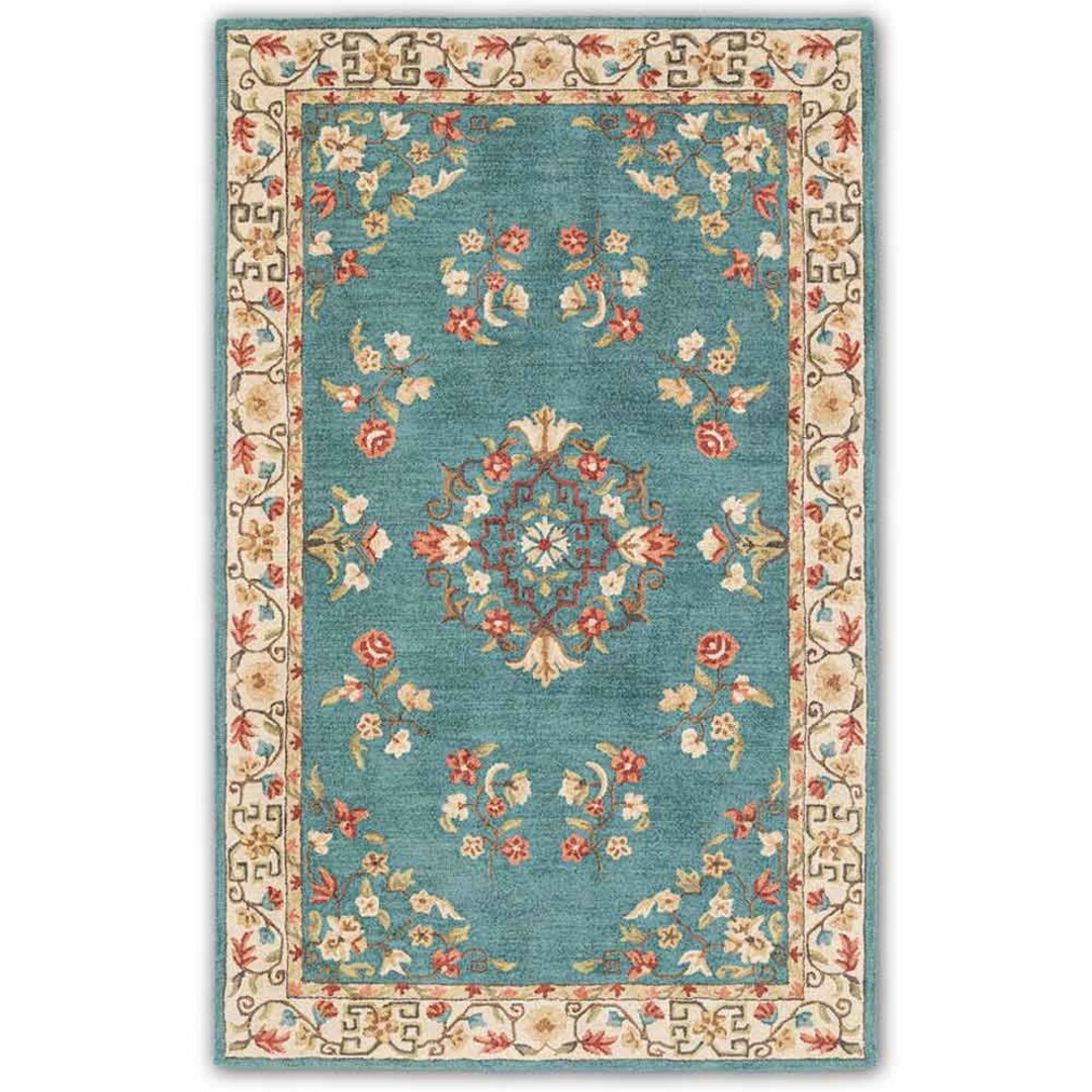 Hand Tufted Floral Pattern Woolen Rug, Beautiful Area Rug for Living ...