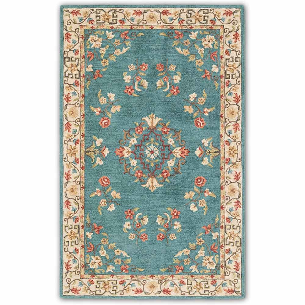 Hand Tufted Floral Pattern Woolen Rug, Beautiful Area Rug for Living ...