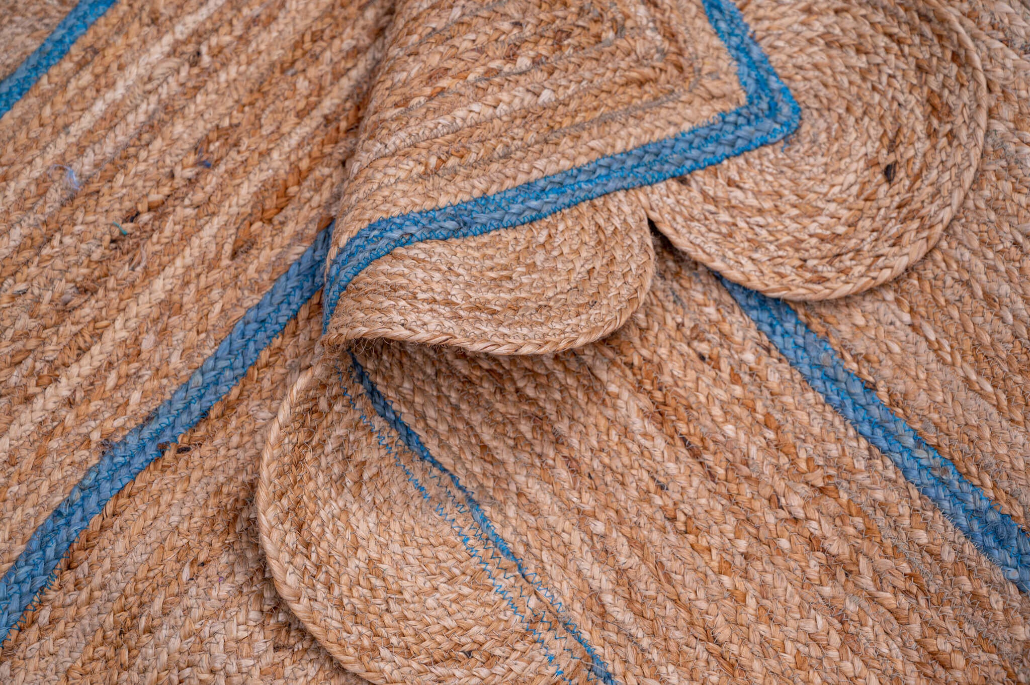 Natural Flint Blue Jute Scallop Rug Scalloped Jute Runner - Etsy