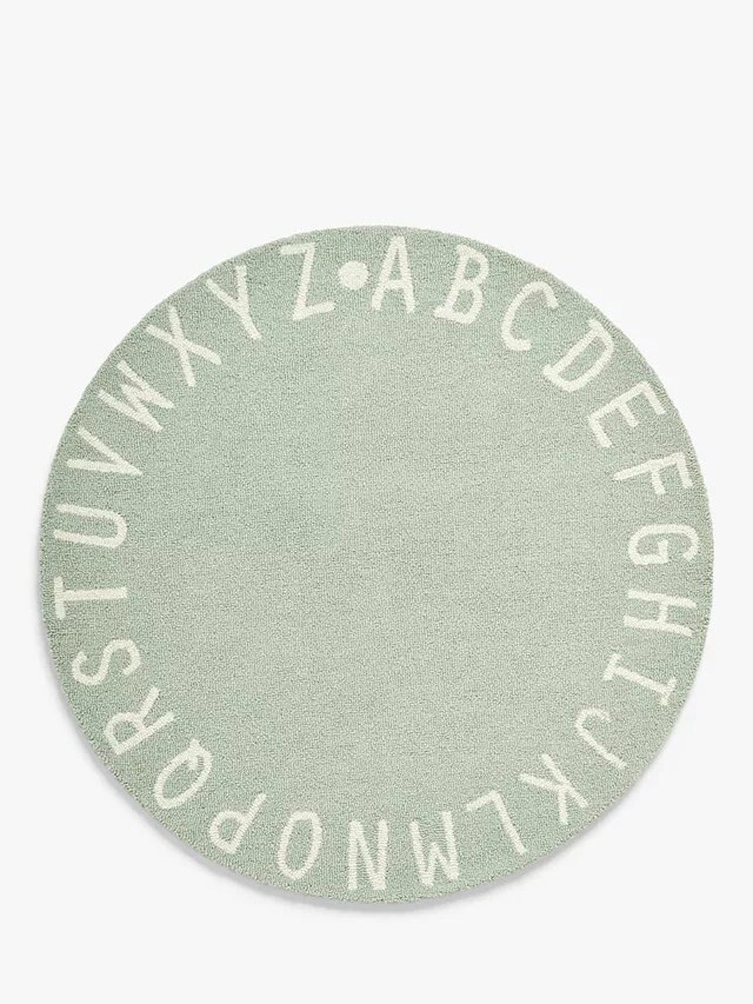 Alphabet Round Nursery Hand Tufted Rug, 100% Wool Playmat Area Carpet ...