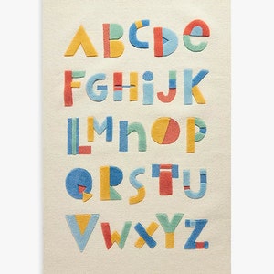 Alphabet Hand Tufted Kids Educational Rug, Multicolor Kids Woolen ...