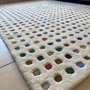 Hand Tufted Wool Polka Dot Rug: Multicolor Boho Decor - Etsy
