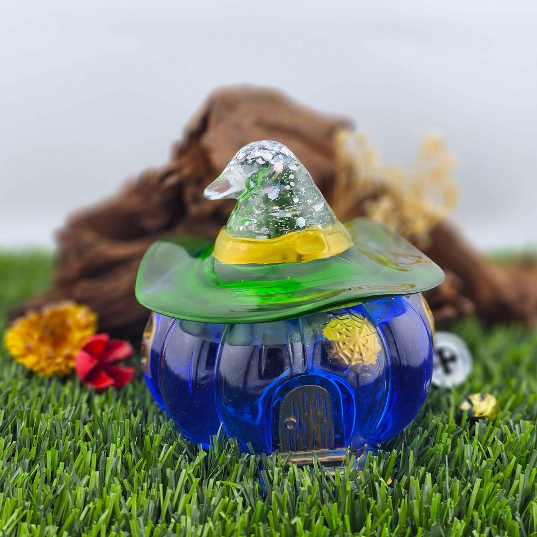 CUSTOM Resin Pumpkin Witch Hat Jar GLOW in the DARK for Fall, Halloween ...