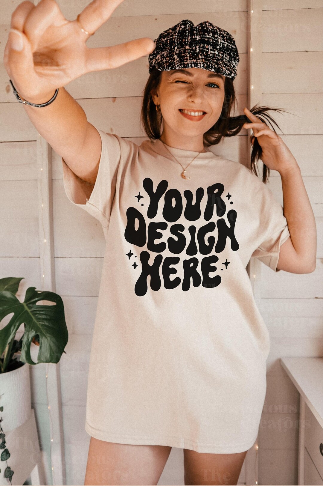 Retro Sand T-shirt Mock-up Oversized Gildan 5000 Sand Tshirt - Etsy