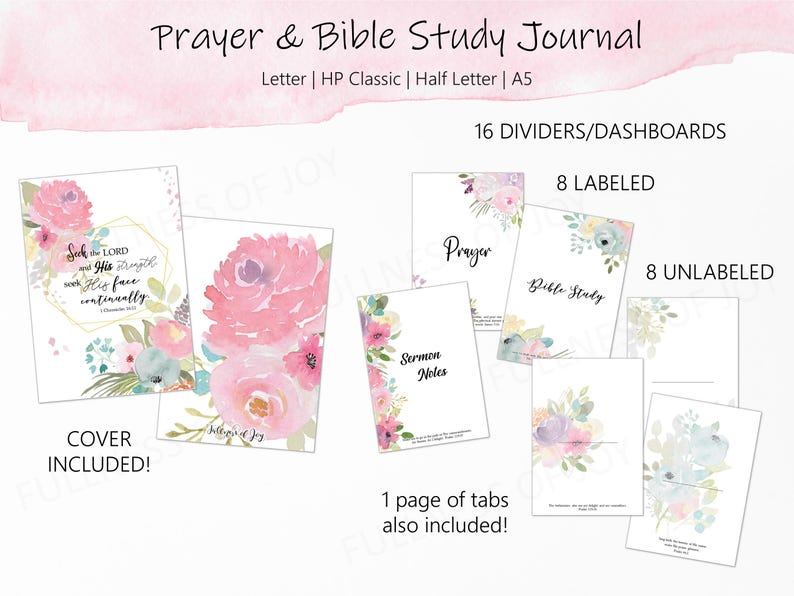 Prayer & Bible Study Journal Printable: Scripture Mapping, Sermon Notes ...