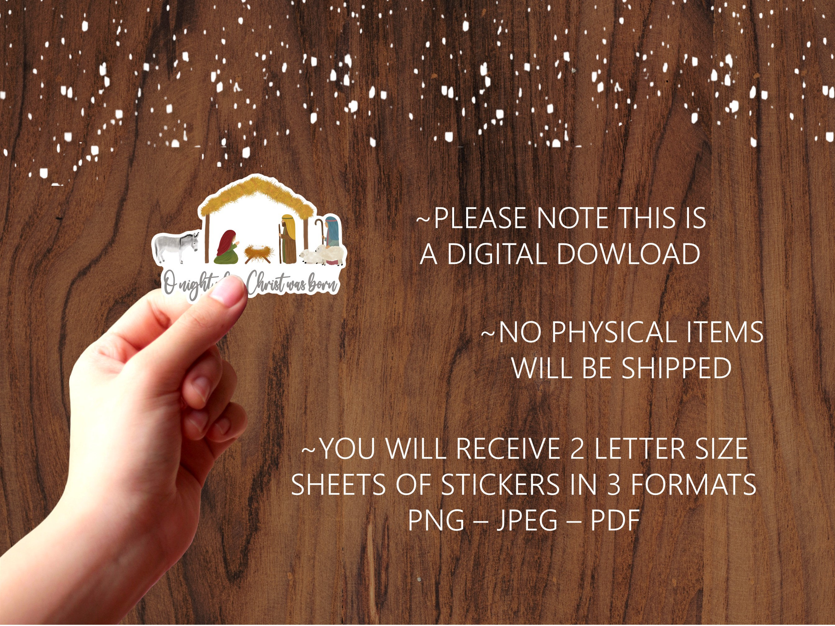 Printable Nativity Scene Planner Stickers - Hand Painted Christmas ...