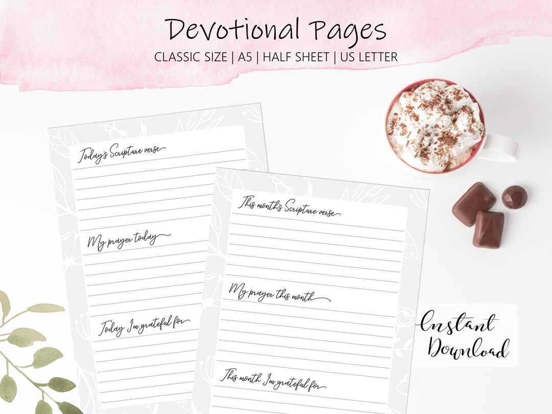 Printable Devotional Pages Minimalist Prayer Journal Pages for Daily ...
