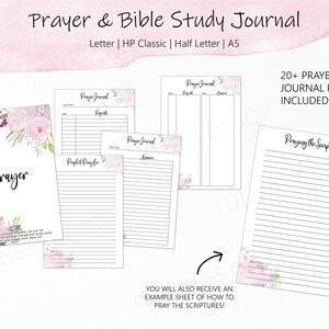 Prayer & Bible Study Journal Printable: Scripture Mapping, Sermon Notes ...