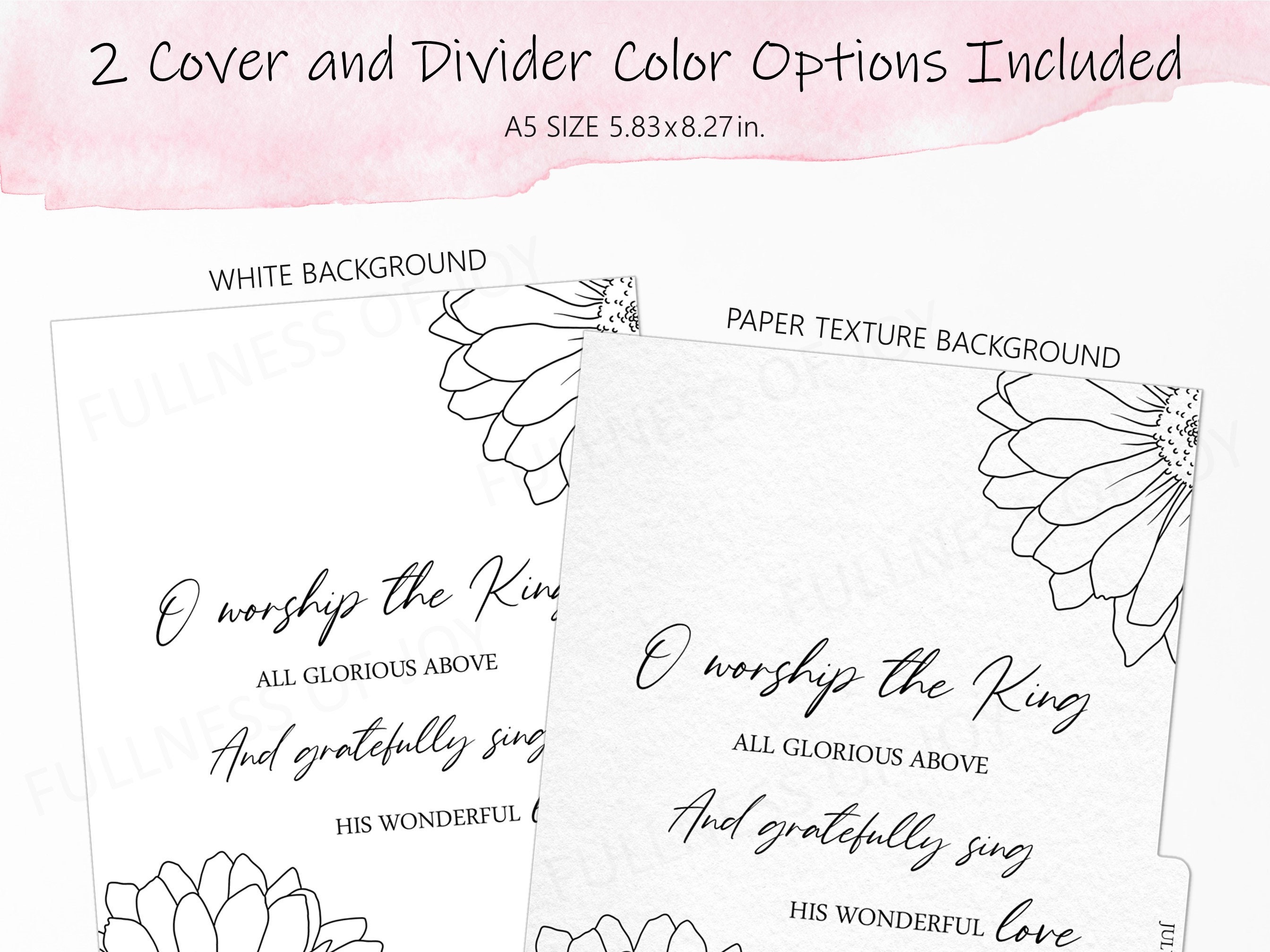 Printable 2024 A5 Christian Planner With Coloring Page Dividers ...