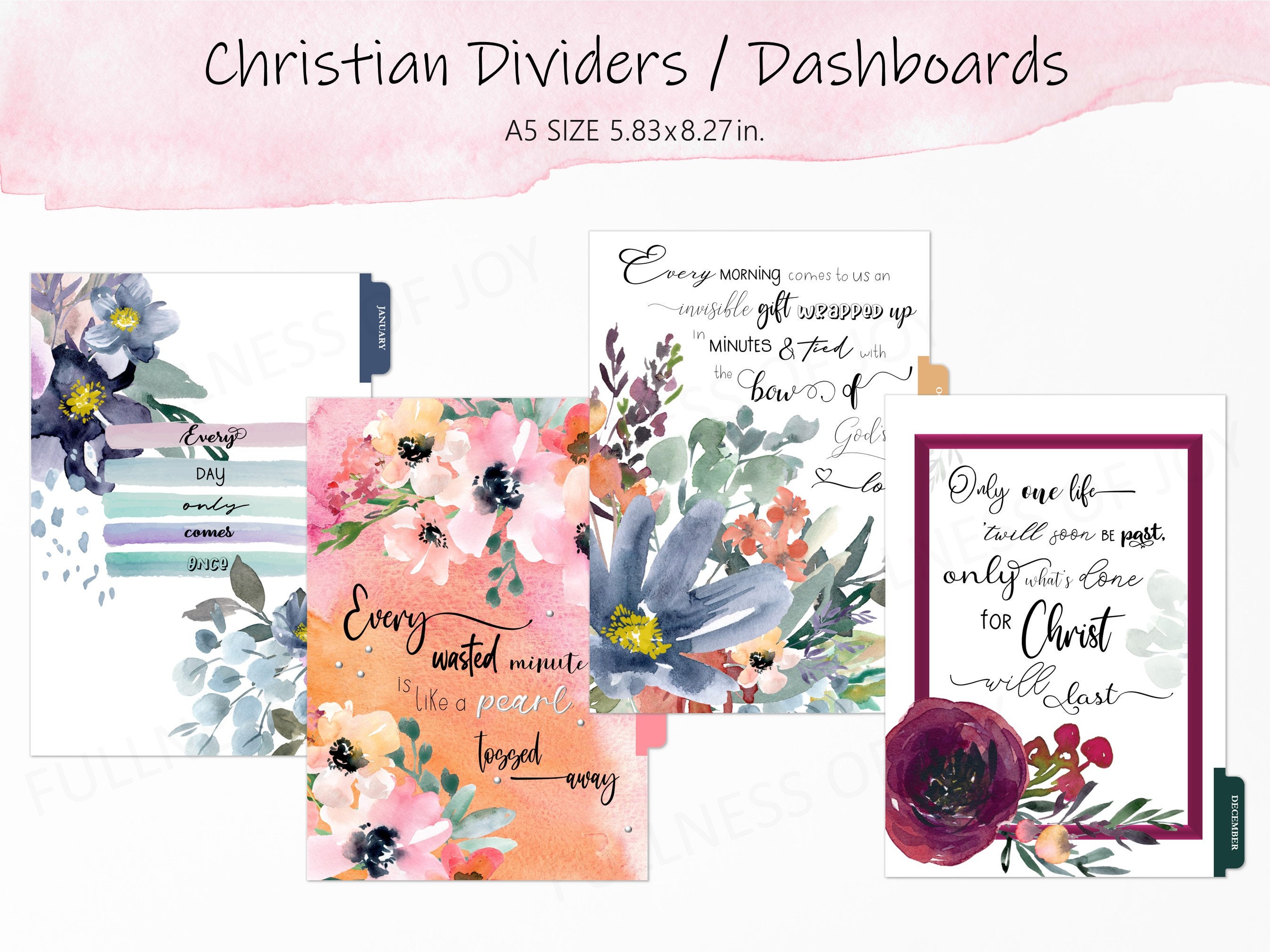 Printable A5 Christian Planner Divider for Faith Planner - A5 Christian ...