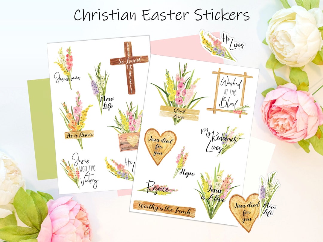 Printable Christian Easter Sticker for Faith Planner Resurrection ...