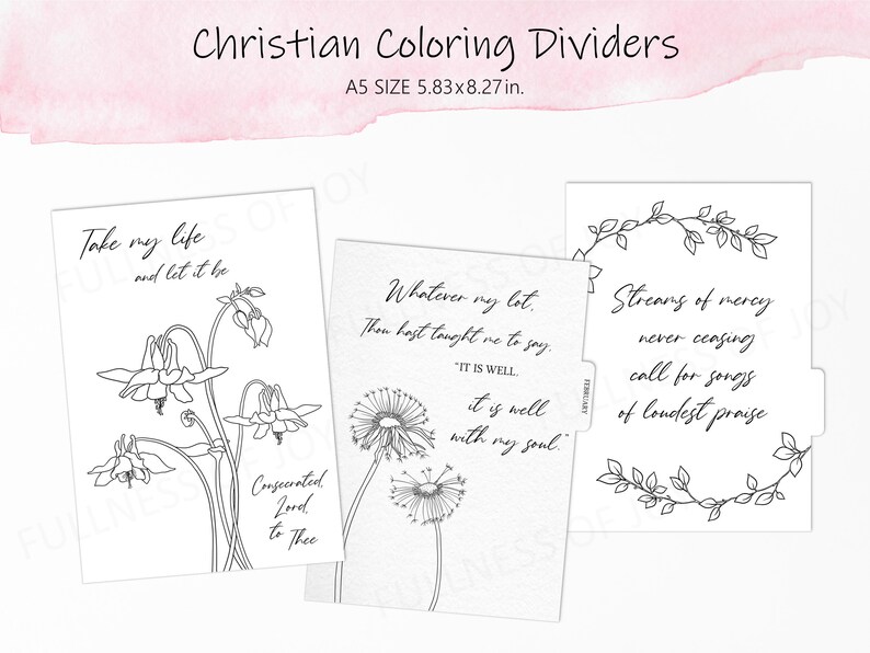 Printable Christian Hymn Coloring Page Dashboard: A5 Faith Planner ...