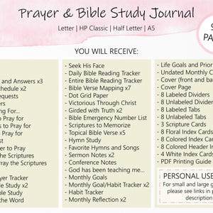 Prayer & Bible Study Journal Printable: Scripture Mapping, Sermon Notes ...