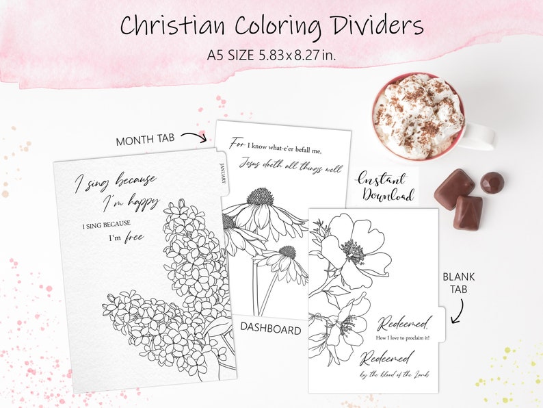 Printable Christian Hymn Coloring Page Dashboard: A5 Faith Planner ...