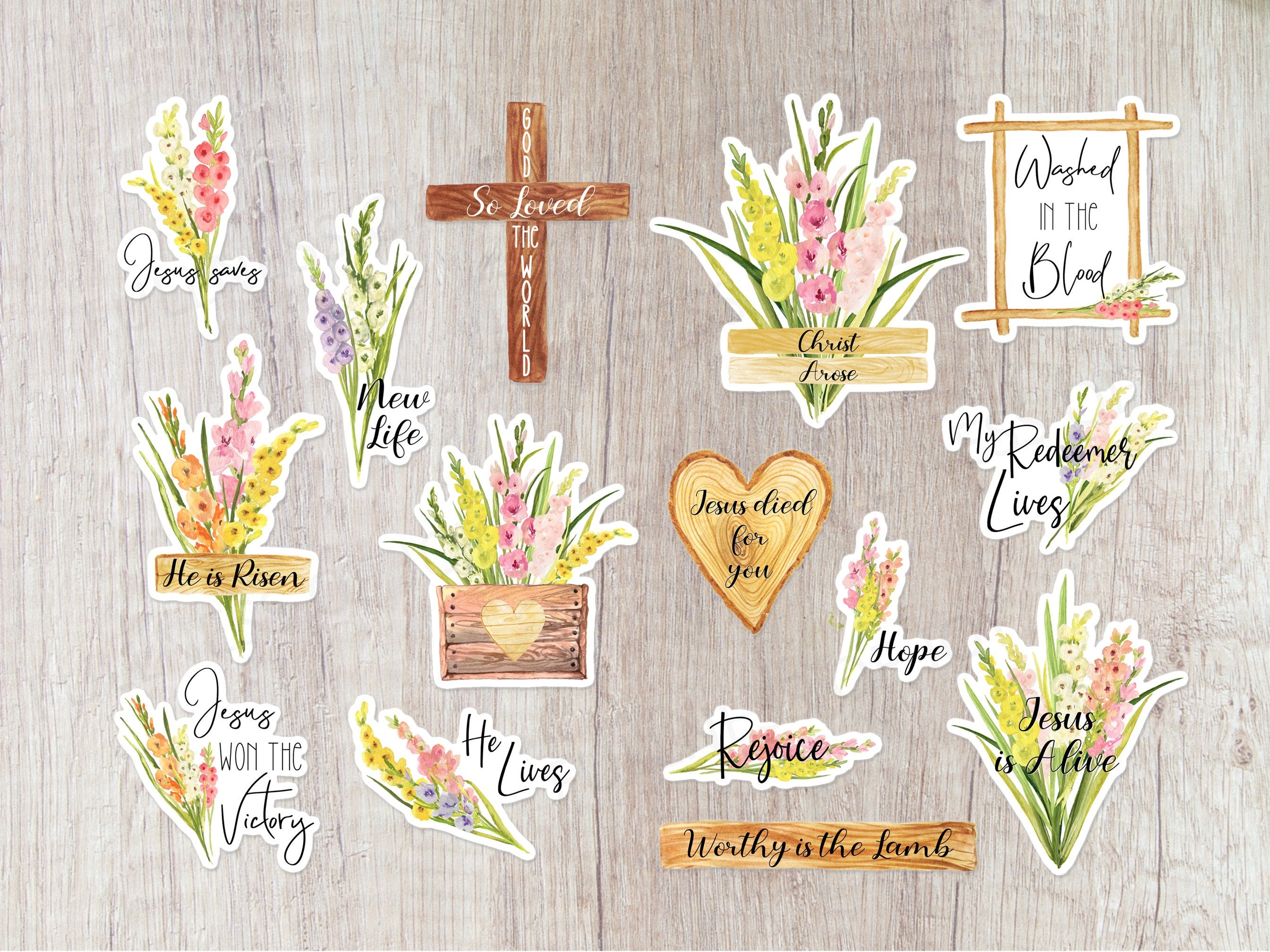 Christian Easter Sticker Printable for Easter Gift Resurrection Sticker ...