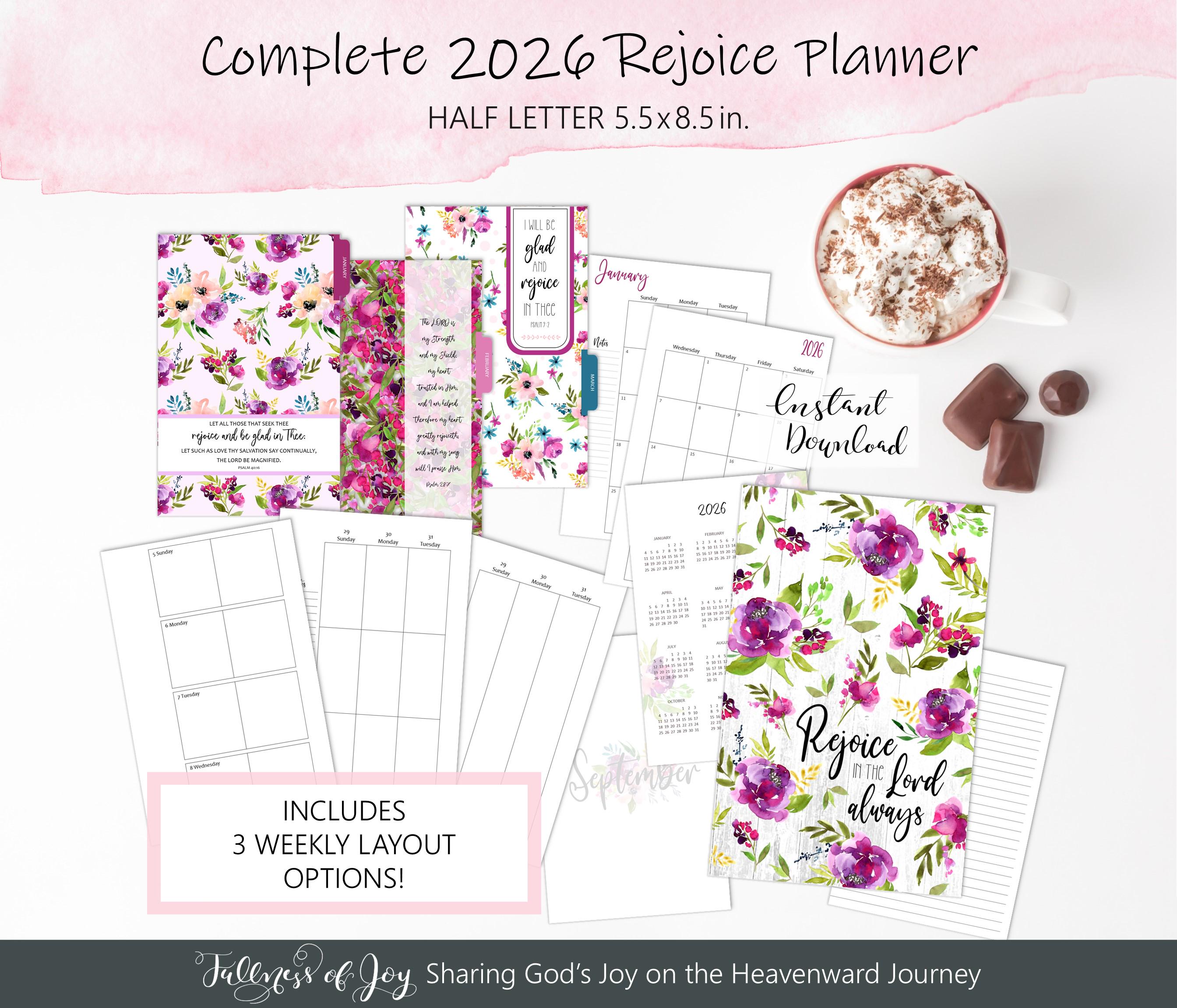 2026 Christian Planner: Printable Faith Planner, Half Letter - Etsy