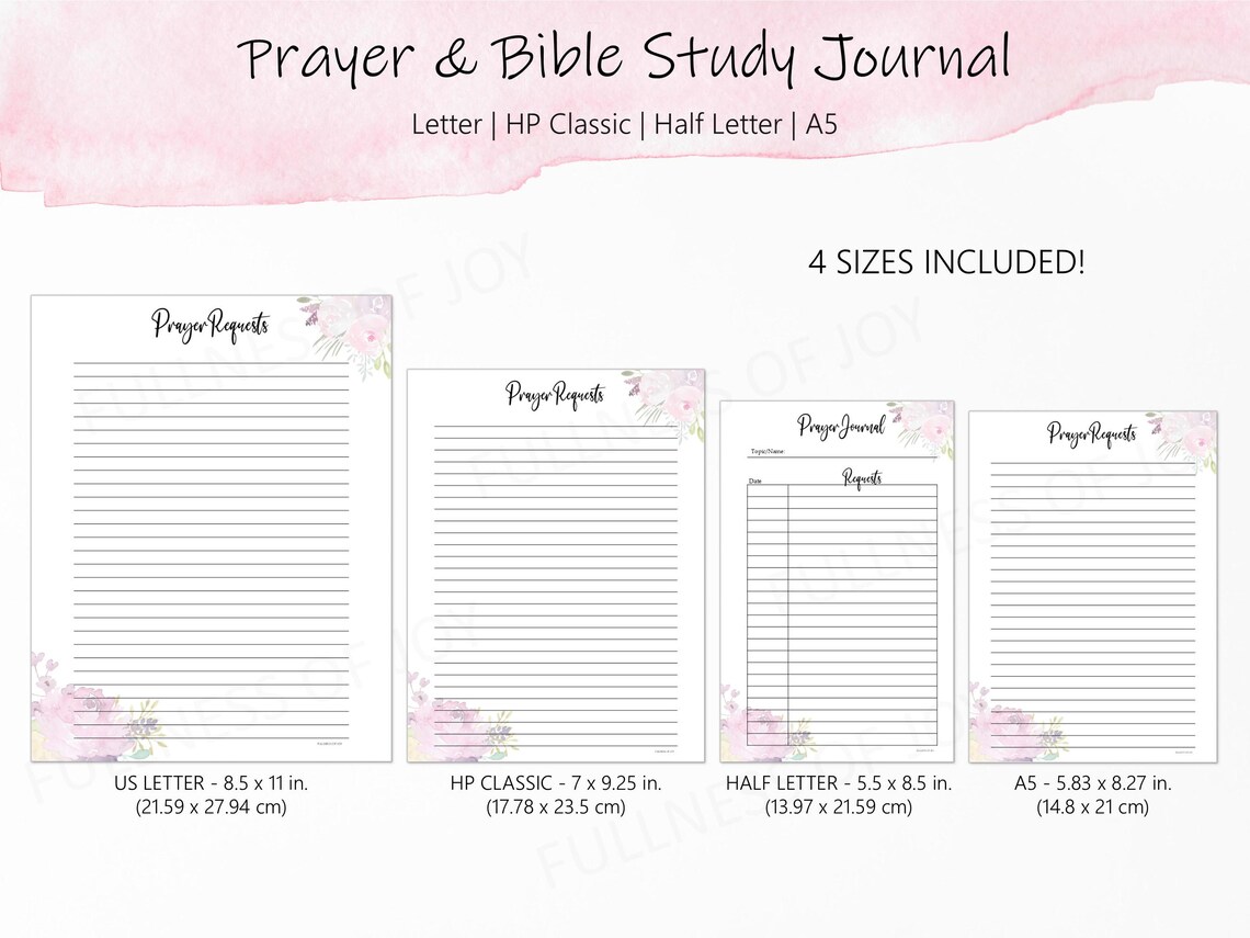 Prayer & Bible Study Journal Printable: Scripture Mapping, Sermon Notes ...