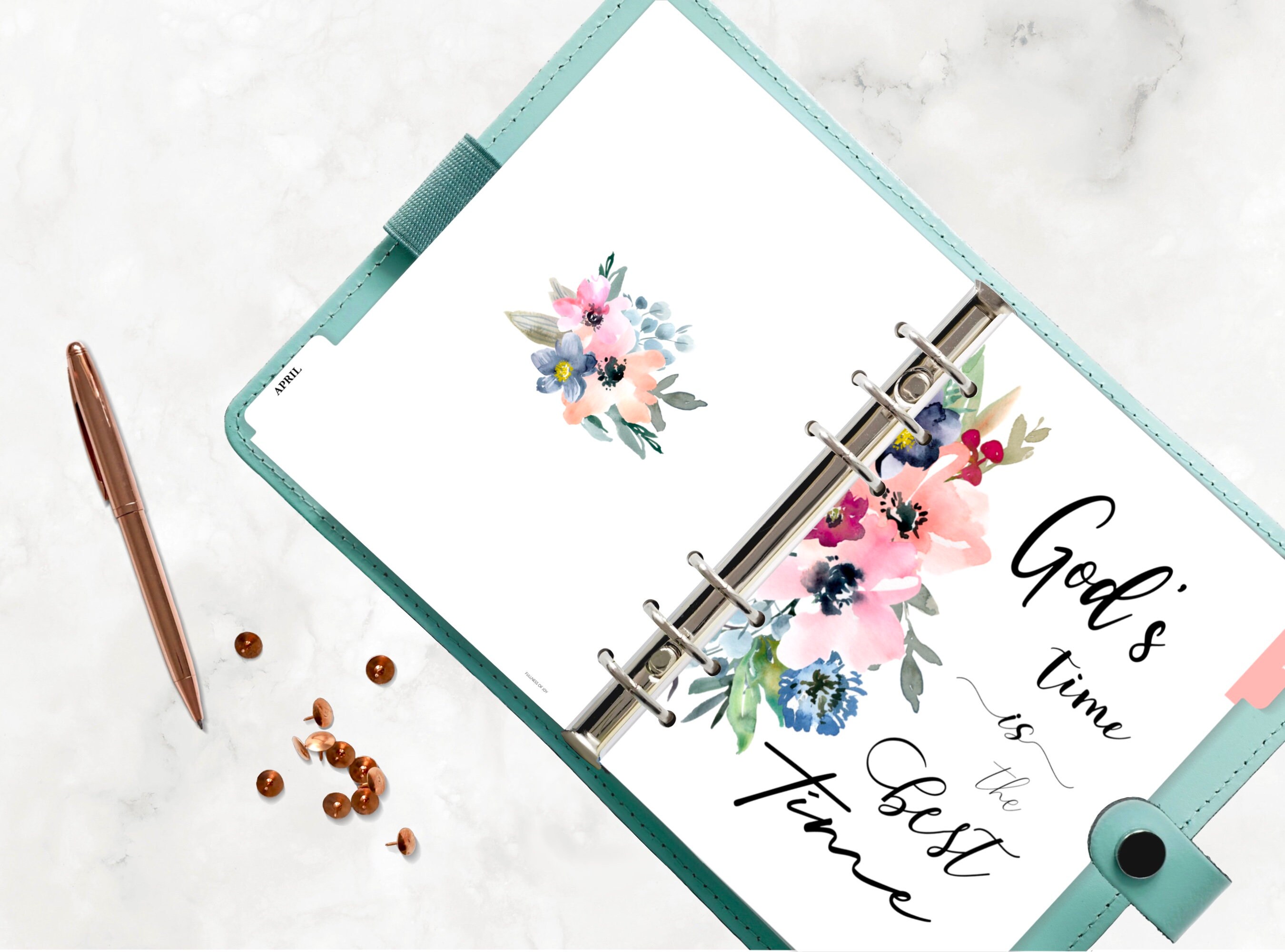 Printable A5 Christian Planner Dividers: Inspirational Floral ...
