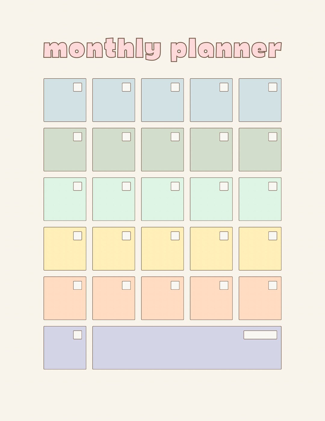 Monthly Planner - Etsy