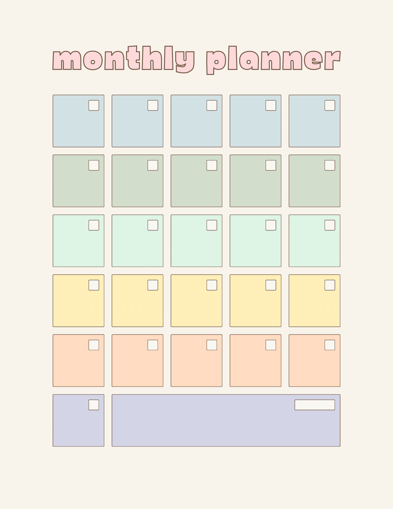 Monthly Planner - Etsy