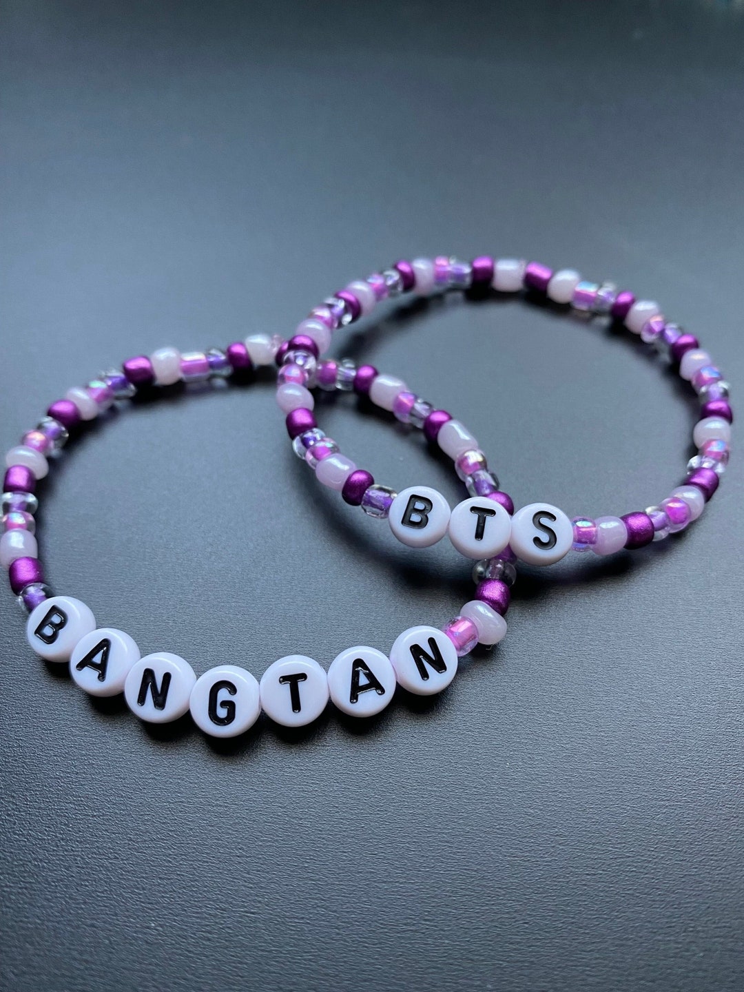 BTS BANGTAN Borahae (I Purple You) Beaded Bracelets- OT7 - Etsy